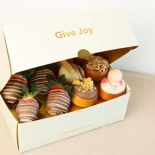Gourmet Donut and Strawberry Gift Box | Edible Blooms